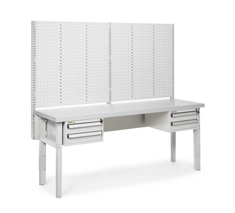 Heavy workbench 2000x630 steel top, 2x drawer unit 45/26 - Y K TOH ...